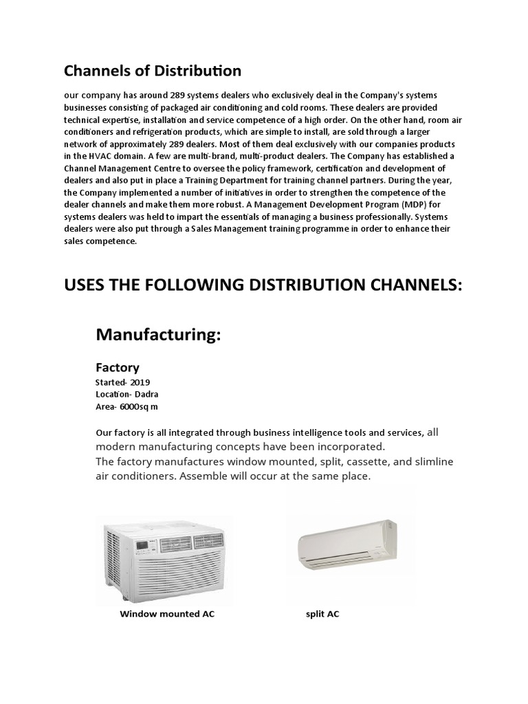 HVAC Distribution Channels Overview | PDF | Warehouse | Packaging And ...
