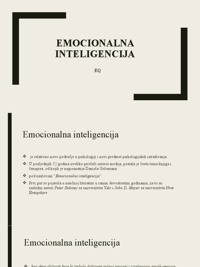 Emocionalna Inteligencija | PDF