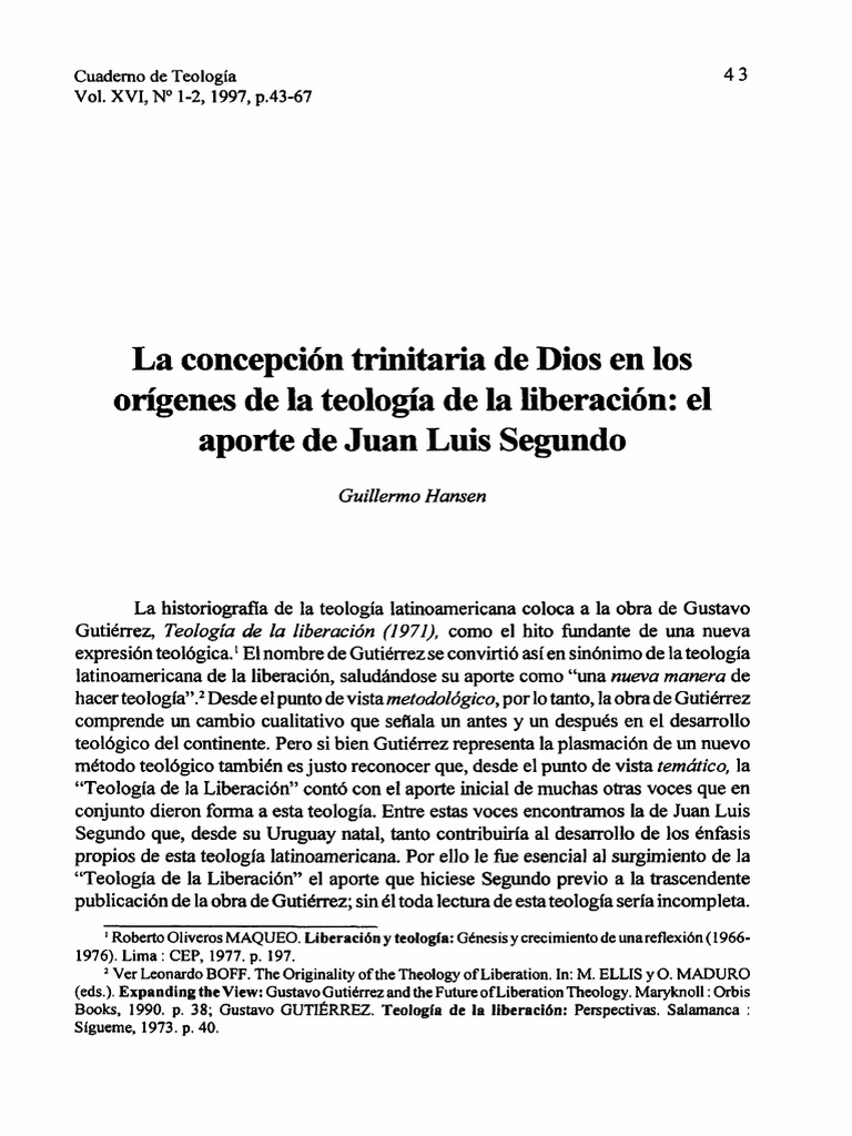 La Concepción Trinitaria de Dios en Los Orígenes de La Teología de La ...