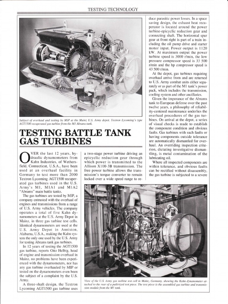 Testing Battle Tank Gas Turbines | PDF | Machines | Internal Combustion ...