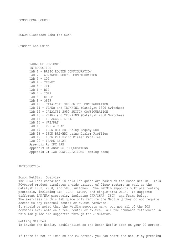 Boson Ccna Course | PDF | Ip Address | Routing