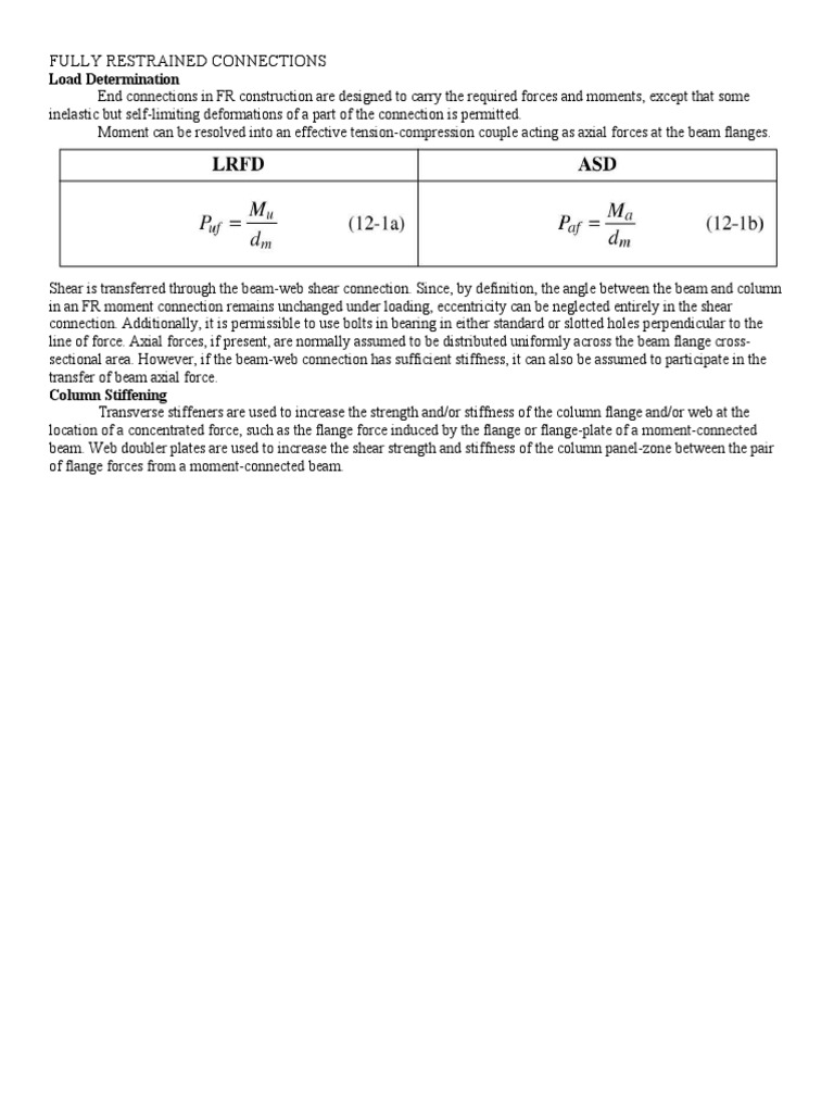 Fully Restrained Connections | PDF | Science & Mathematics