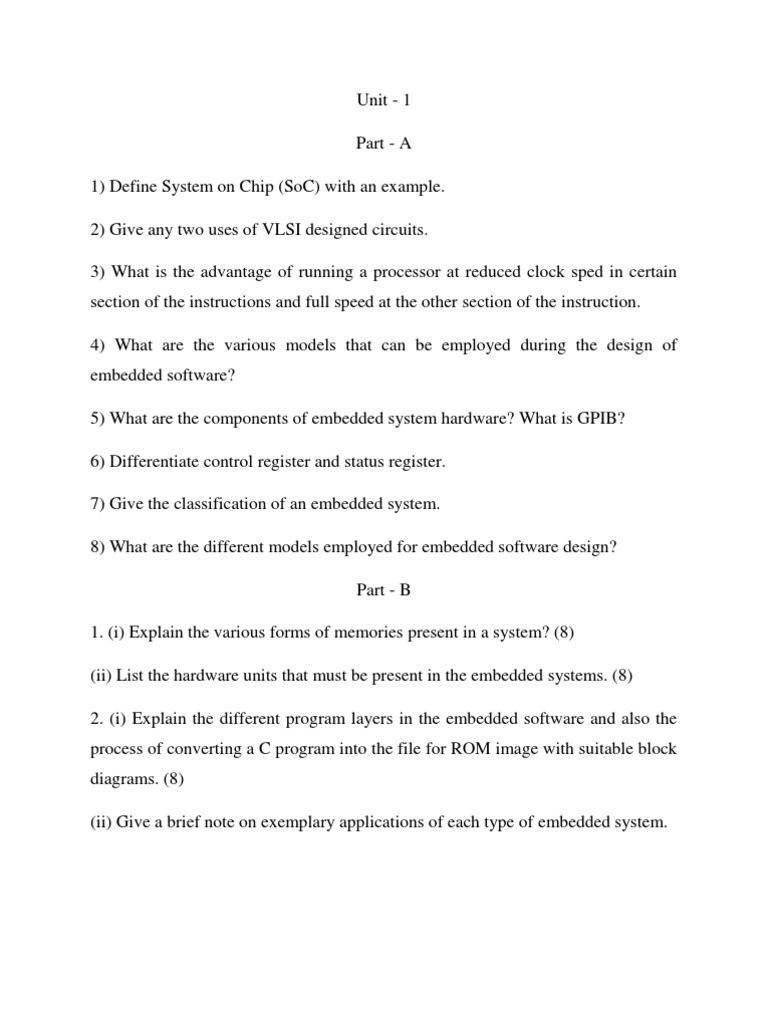 Question Bank - Embedded System | PDF | Scheduling (Computing ...