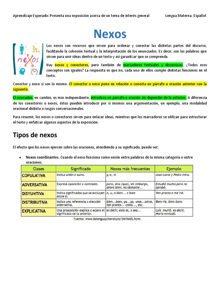 Actividad de Nexos | PDF
