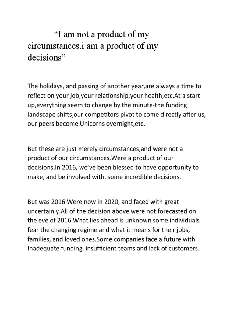 I Am Not A Product of My Circumstances | PDF | Communication