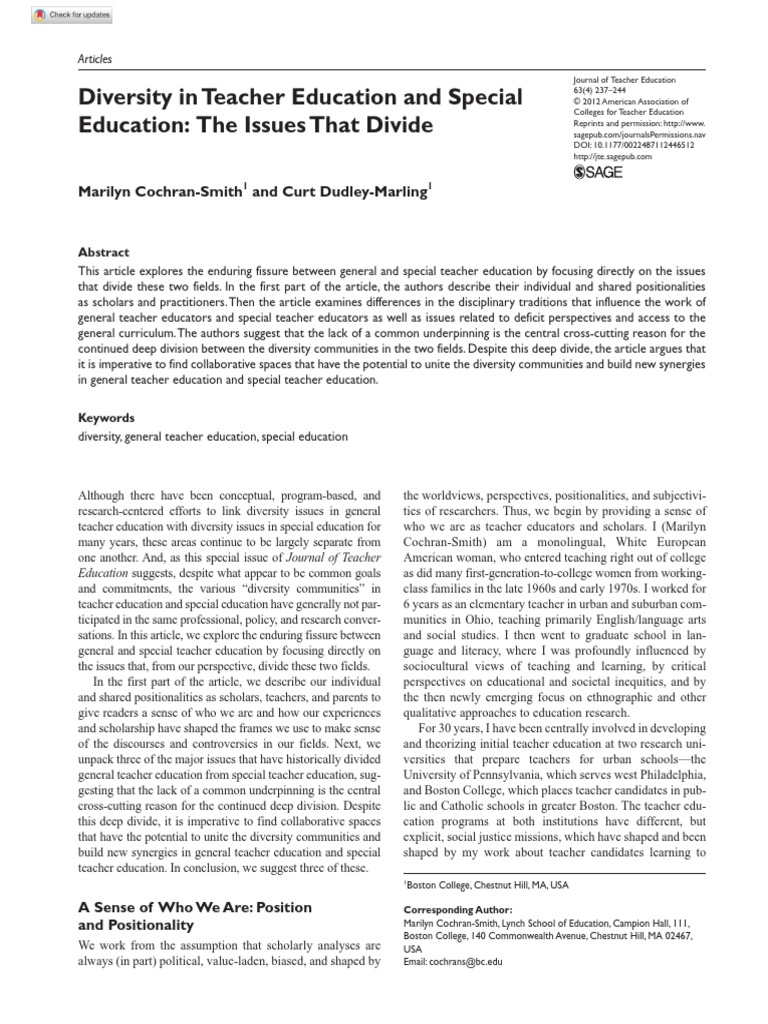 Cochran Smith Teacher Education | Inspirational Education