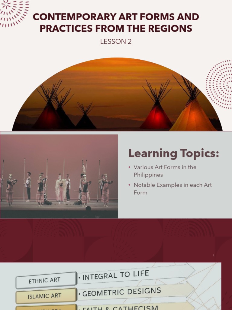 Contemporary Art Forms and Practices From The Regions: Lesson 2 | PDF ...