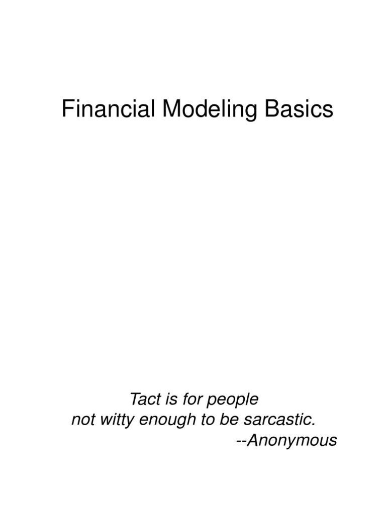 Financial Modeling Basics for Students | PDF | Mergers And Acquisitions ...