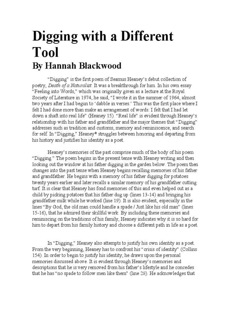 Digging Deeper: How Seamus Heaney Uses Literary Devices to Explore ...