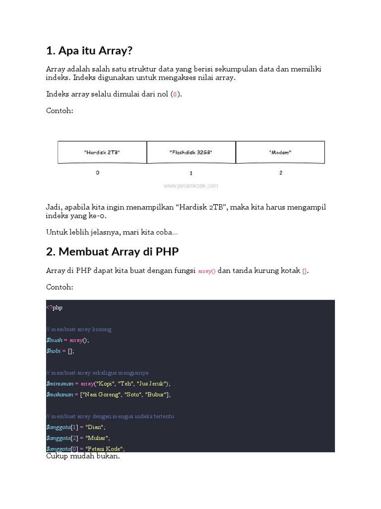 Panduan Lengkap Array di PHP | PDF