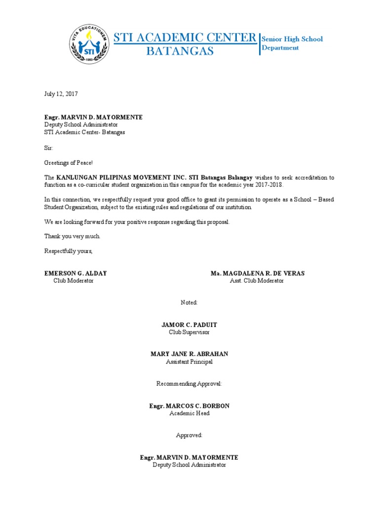 Accreditation Request for Student Org | PDF | Sports & Recreation
