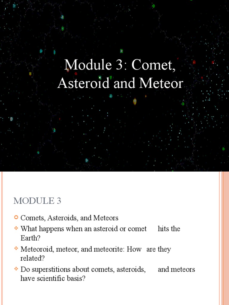 Module 3: Comet, Asteroid and Meteor: Comets, Asteroids, and Meteors ...