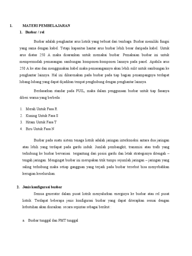 Jenis dan Fungsi Busbar dalam Listrik | PDF