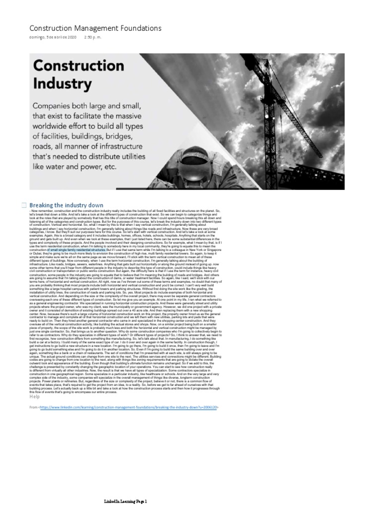 Construction Management Foundations | PDF | Project Management | Architect Construction Management Foundations | PDF | Project Management | Architect