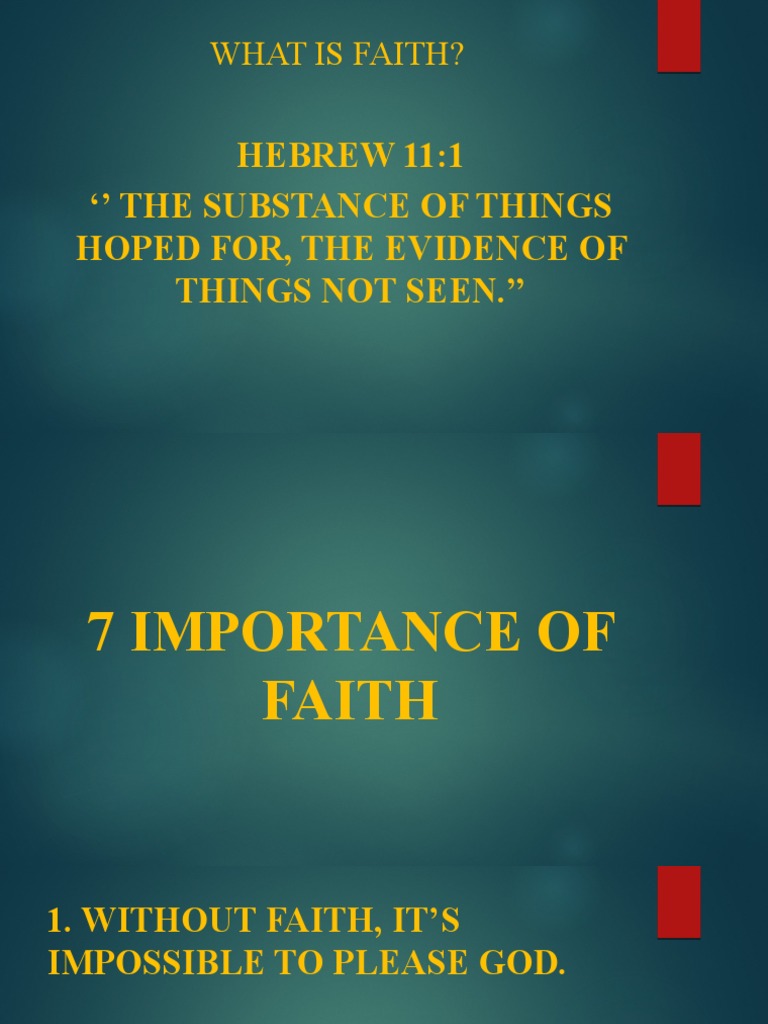 7 Importance of Faith | PDF | Faith | Jesus