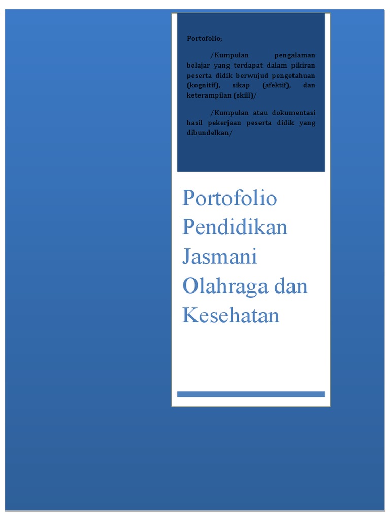 Portofolio PJOK-tugas Akhir | PDF | Karier & Perkembangan | Pengembangan Diri