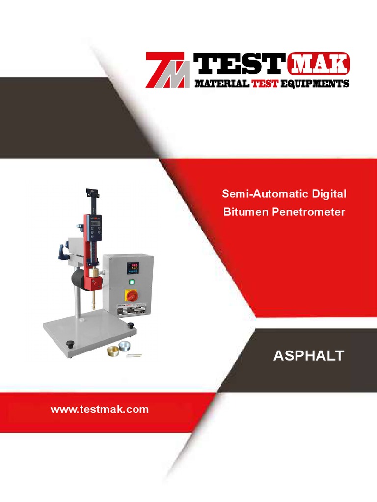 Semi Automatic Digital Bitumen Penetrometer | PDF | Equipment | Applied ...