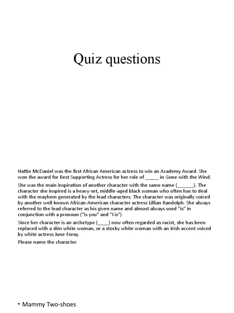 Quiz Questions | PDF