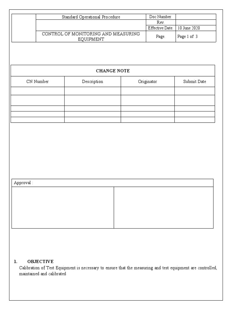 Control of Monitoring and Measuring Equipment | PDF | Calibration ...