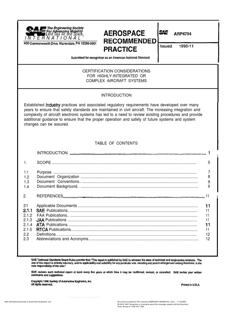 Guidance for Certifying Highly Integrated or Complex Aircraft Systems ...