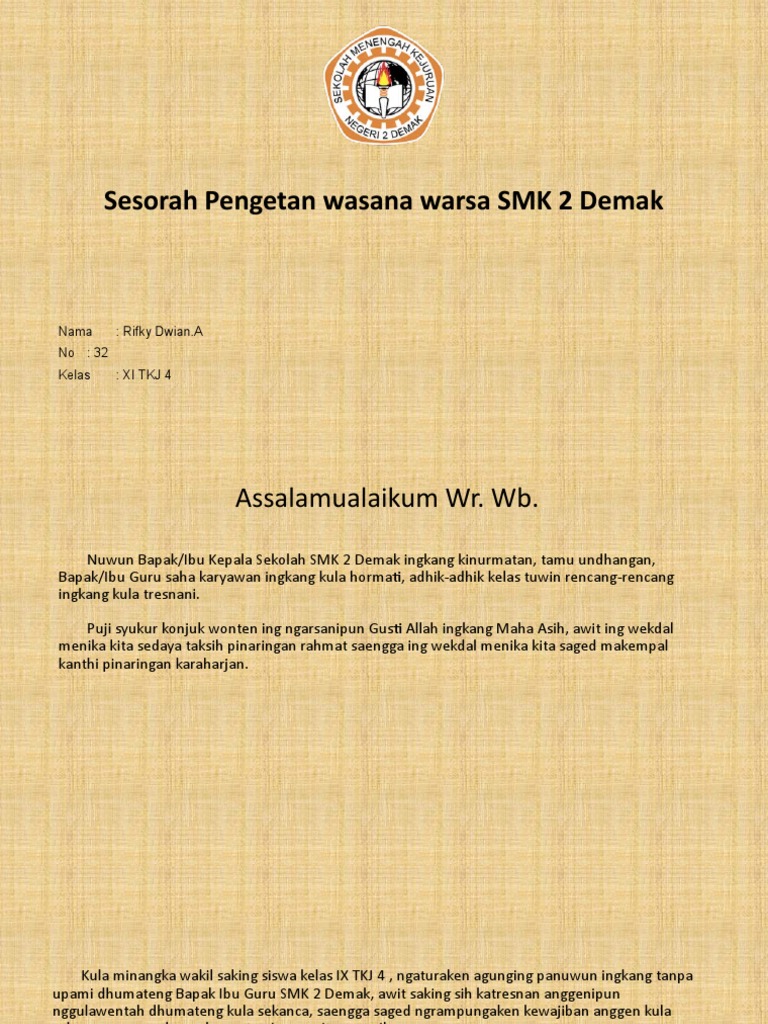 Sesorah Pengetan Wasana Warsa | PDF