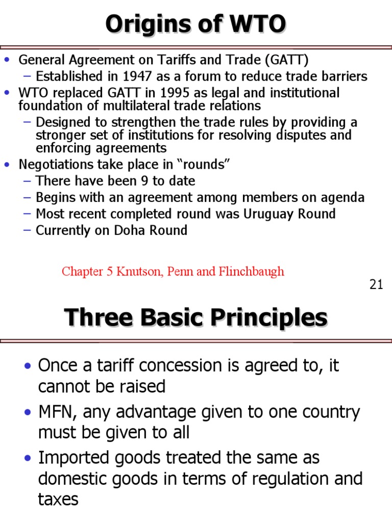 SP 05 Lecture 21 WTO GATT | PDF | World Trade Organization | General ...