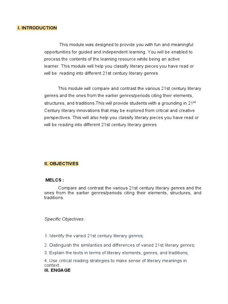 Module 3-Literary Genres | PDF | Poetry | Novels