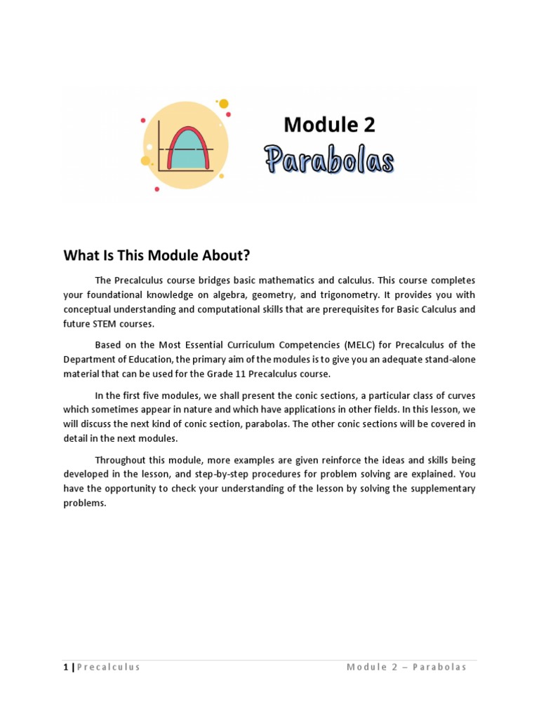 Module 2 - Parabolas | PDF | Geometric Shapes | Geometry