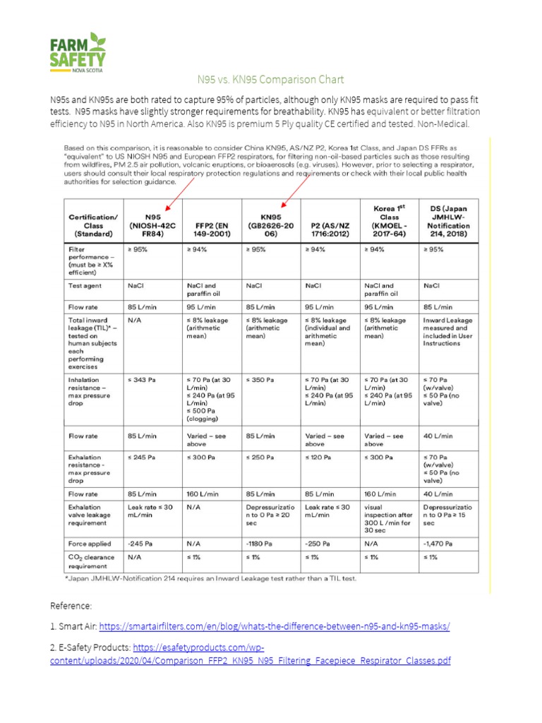 N95 vs. KN95 Comparison Chart | PDF