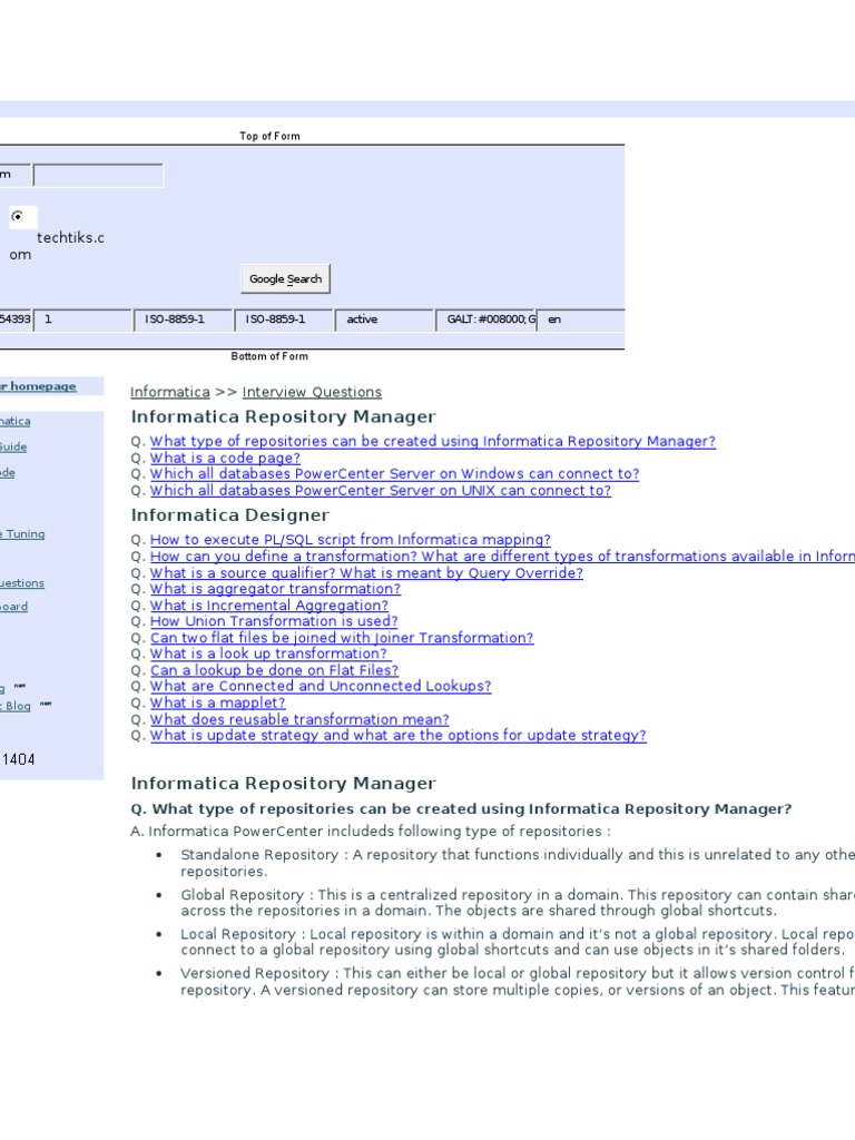 Informatica Repository Manager | PDF | Oracle Database | Pl/Sql