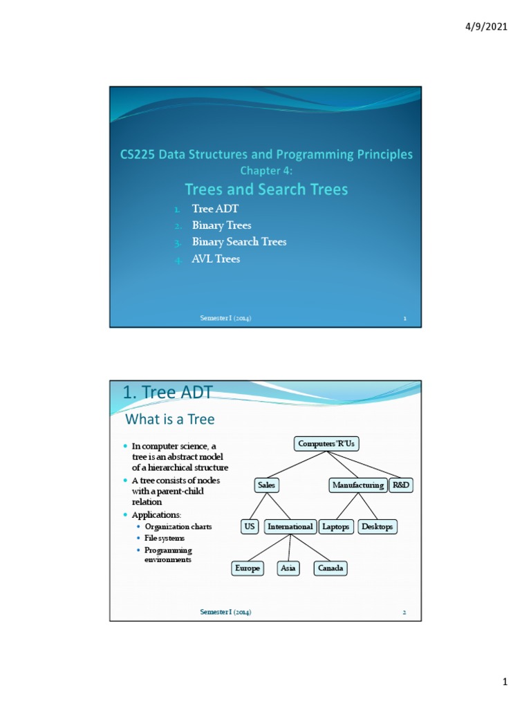 ECE391 Ch4 Trees and Search Trees | PDF | Computer Programming | Algorithms And Data Structures
