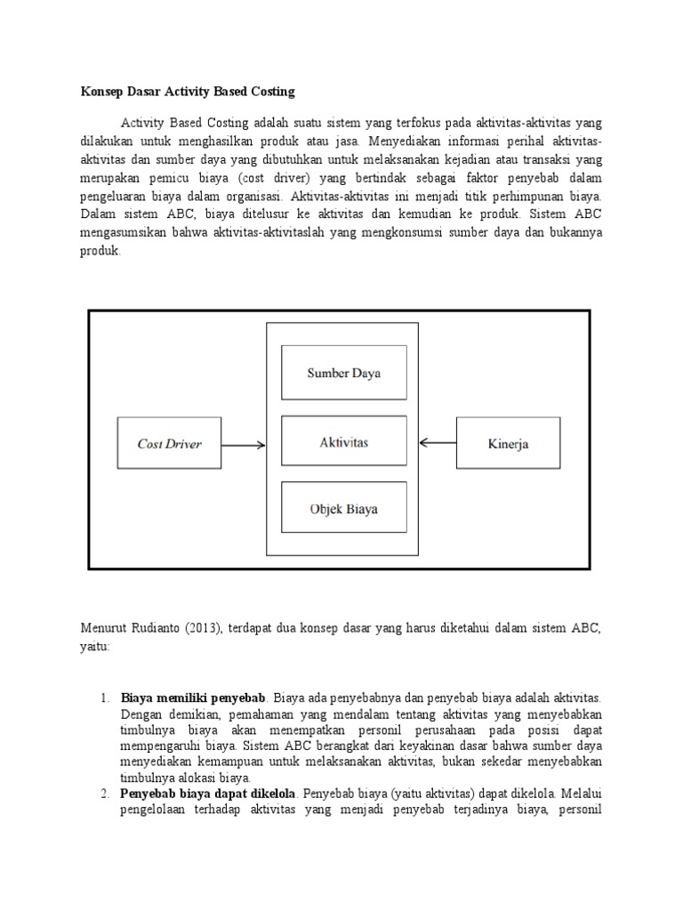 Konsep Dasar Activity Based Costing | PDF | Pengelolaan Keuangan & Uang