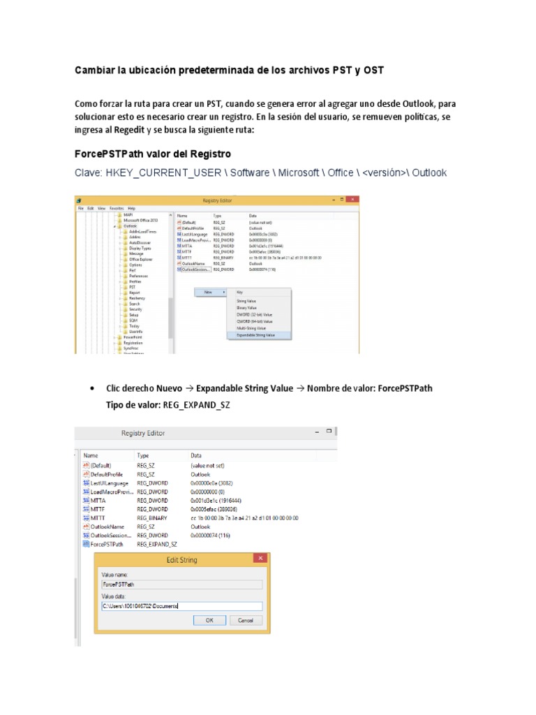 Cambiar La Ubicación Predeterminada de Los Archivos PST y OST | PDF