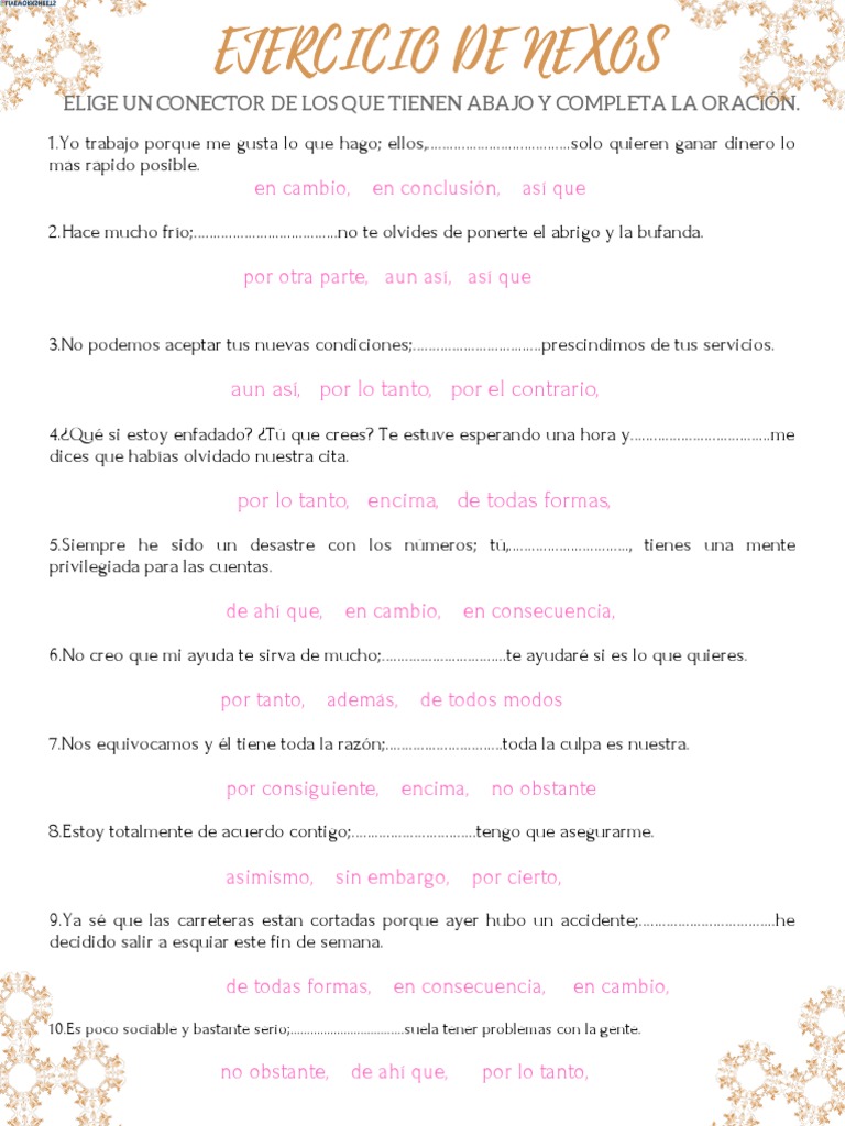 Ejercicios de Nexos | PDF