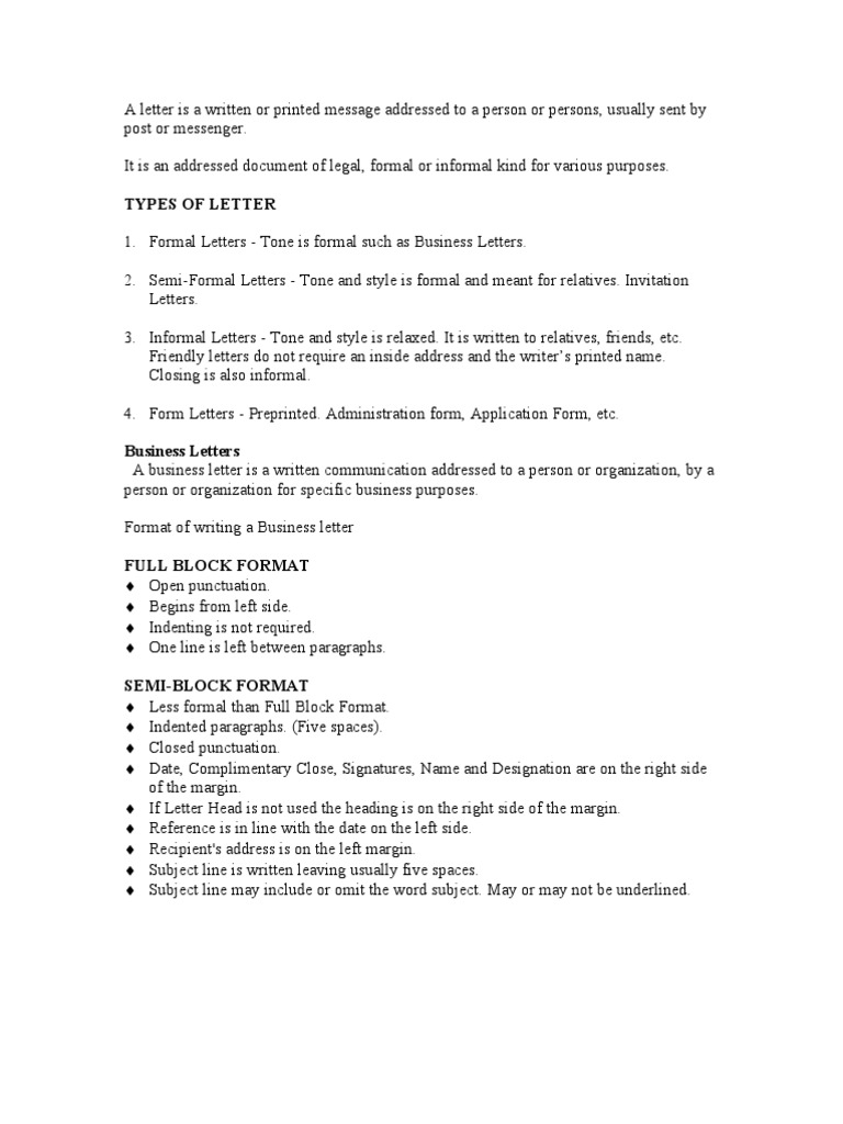 Parts of Business Letter | PDF | Paragraph | Written Communication