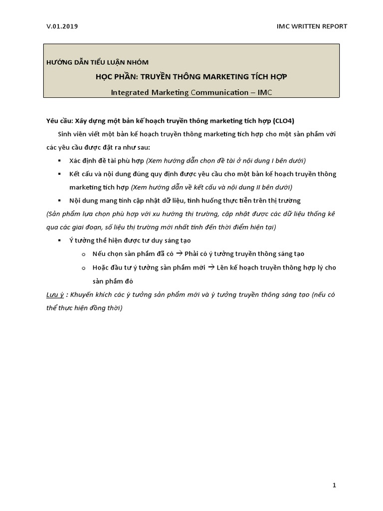 HD Tieu Luan Imc 2019 V012019 | PDF