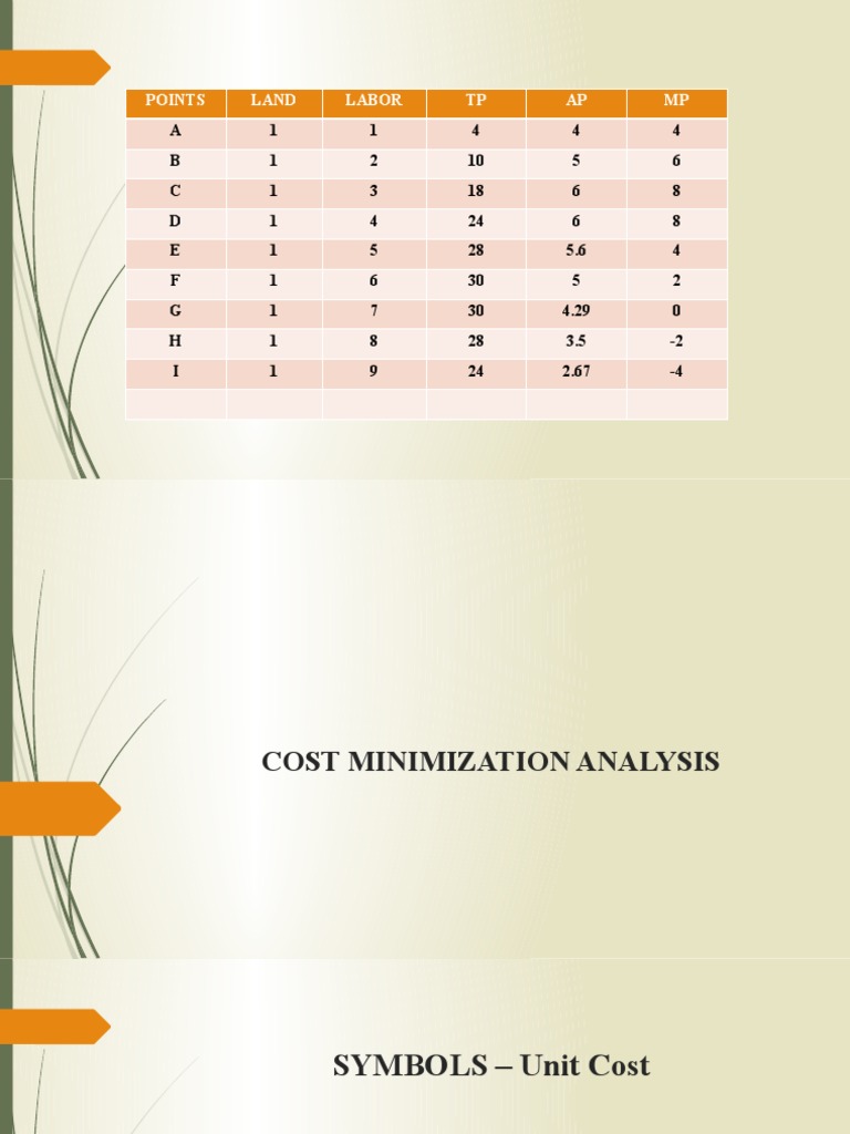 Cost Minimization Analysis Pdf