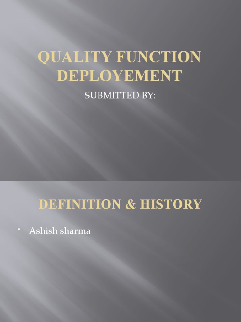 Quality Function Deployment Overview | PDF
