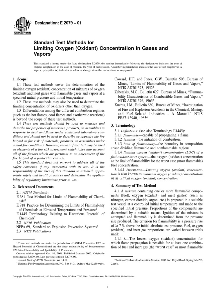 Astm E-2079 | PDF | Combustion | Gases