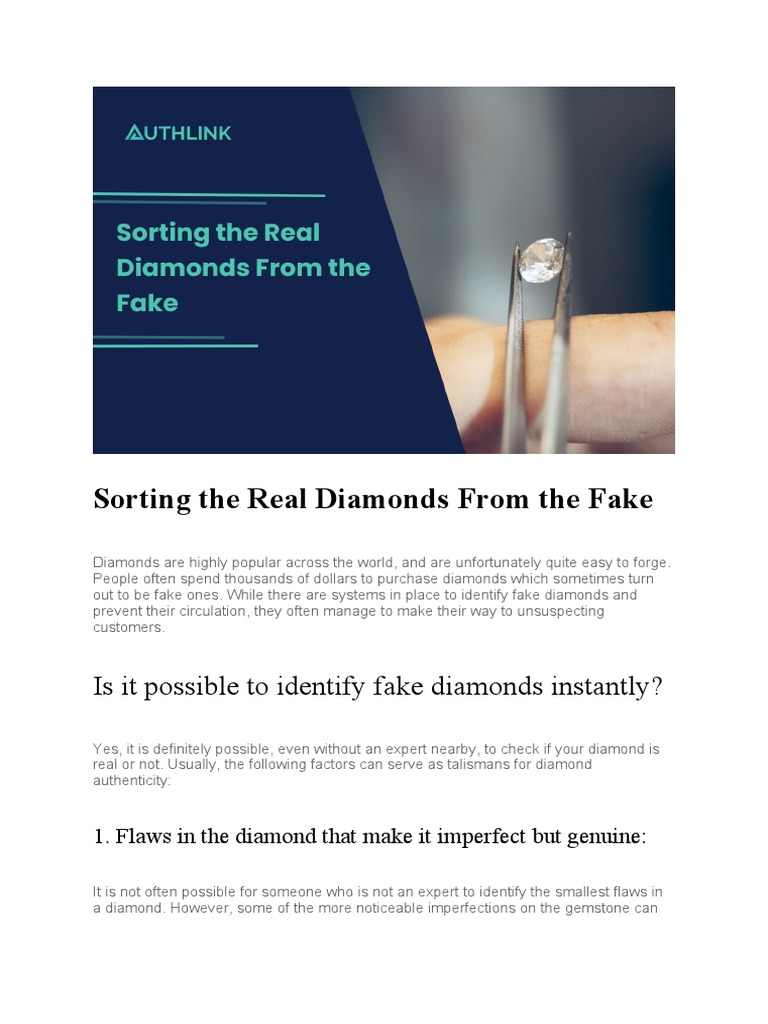 Verifying Real vs. Fake Diamonds | PDF | Authentication | Diamond