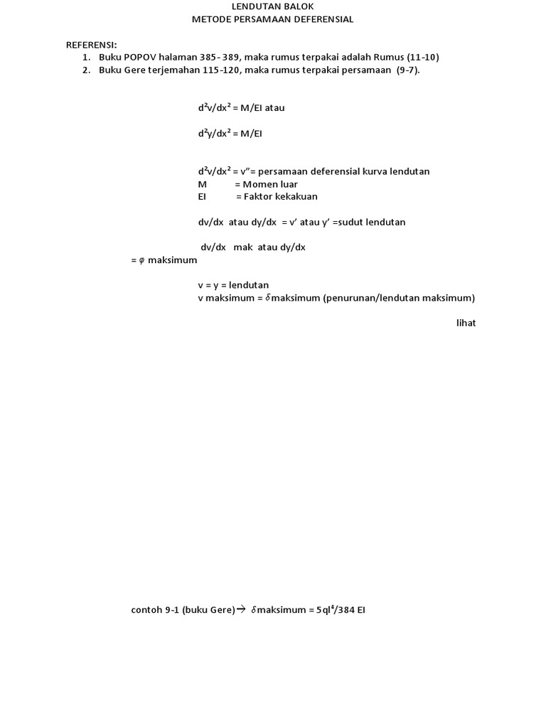 Lendutan Balok | PDF