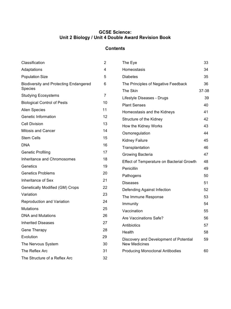 GCSE Biology Unit 2 Revision Book 2018 | PDF | Allele | Dominance ...