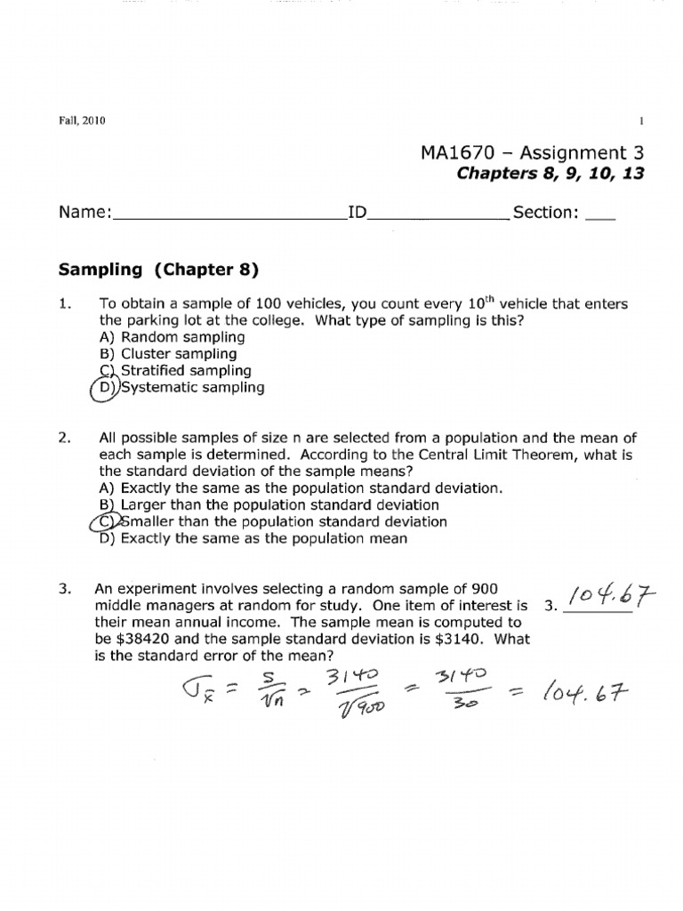 Assignment 3 Answer Key