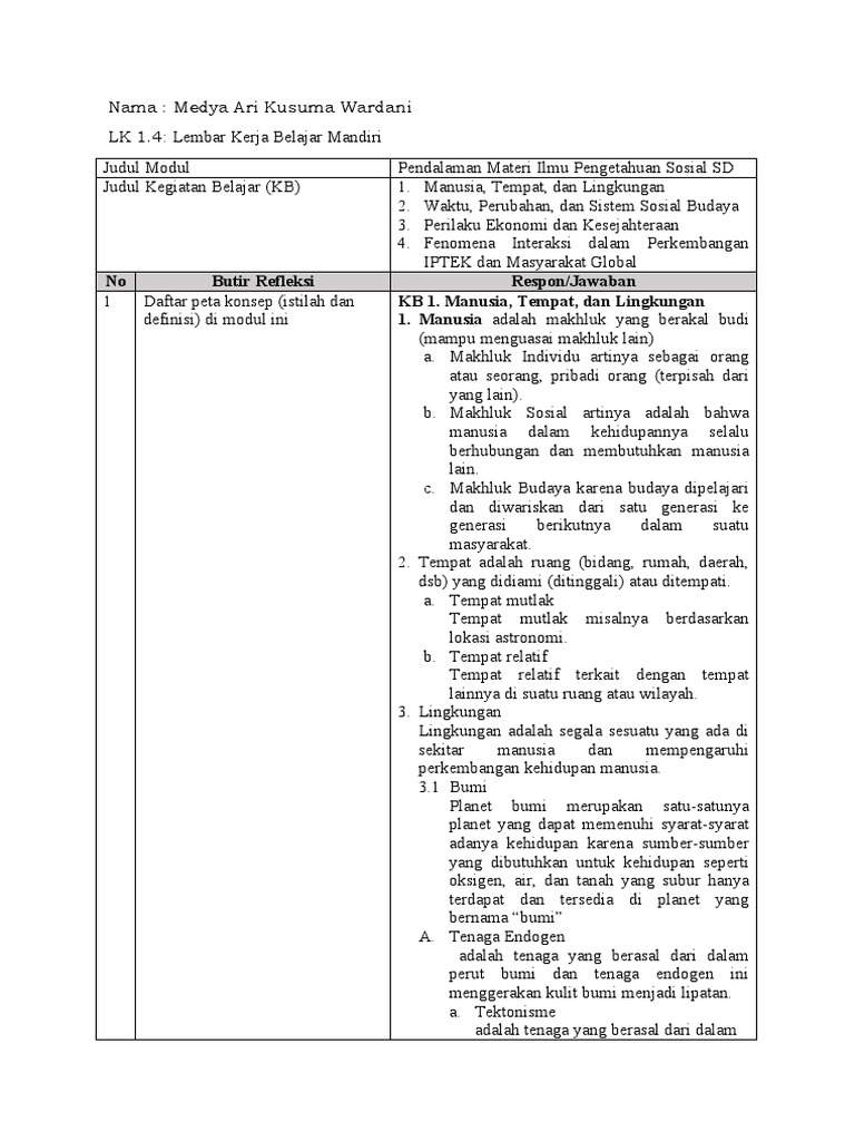 Profesional PGSD Modul 4 Pendalaman Materi Ips SD | PDF | Ilmu Sosial