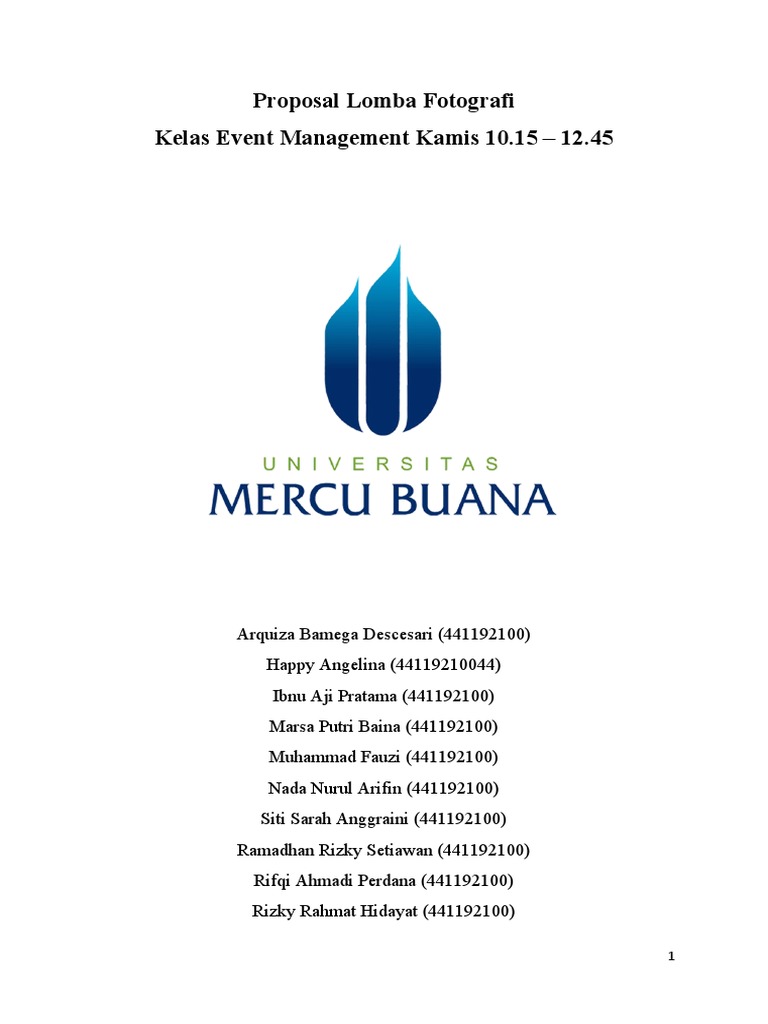 Proposal Lomba Fotografi (1) - 1 | PDF