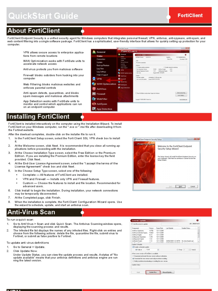 Forticlient Quickstart | PDF | Antivirus Software | Firewall (Computing)