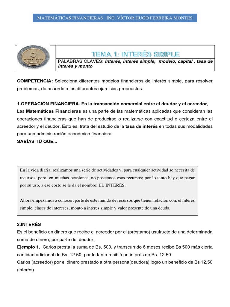 Interés Simple-2 | PDF | Interés | Finanzas Matemáticas