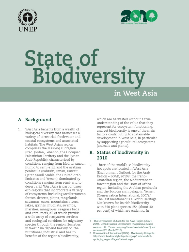 Biodiversity Fact Sheet WEST ASIA | PDF | Habitat Destruction ...