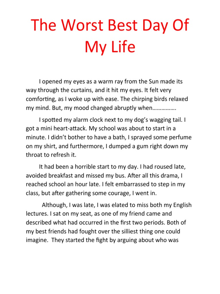 The Worst Best Day of My Life | PDF
