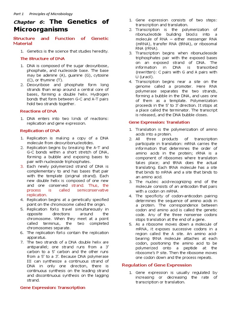 Principles of Microbiology 1 (Summary) | PDF | Gene | Ion